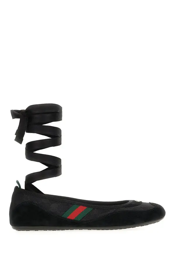 Gucci Ballet Flats With Ribbon Fastening - Multicolor
