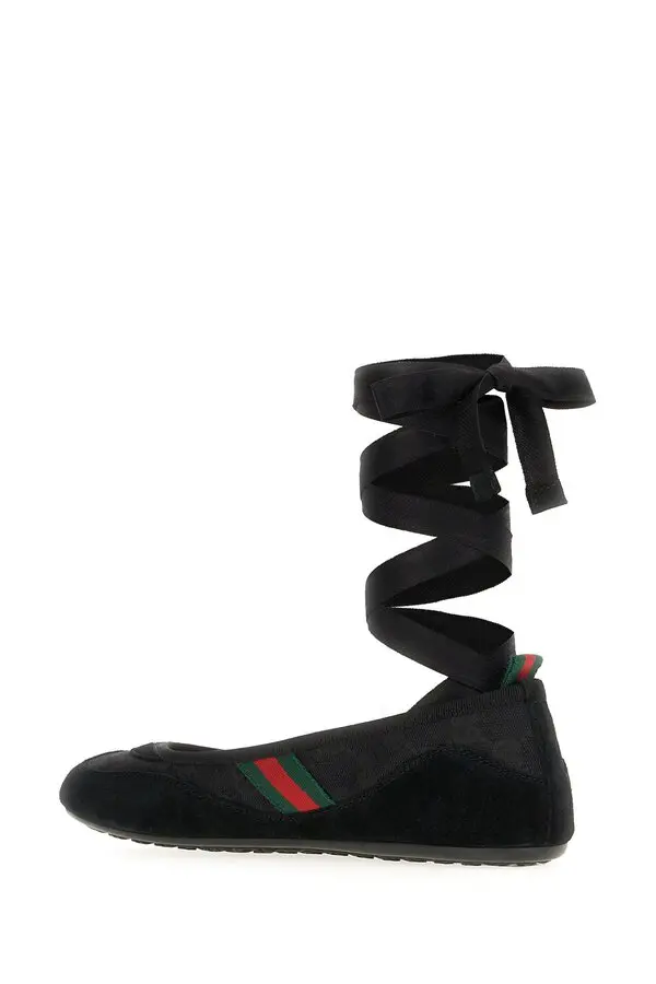 Gucci Ballet Flats With Ribbon Fastening - Multicolor