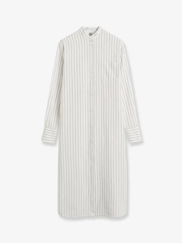 TOTEME Striped Viscose, Silk And Cotton Dress - Multicolor