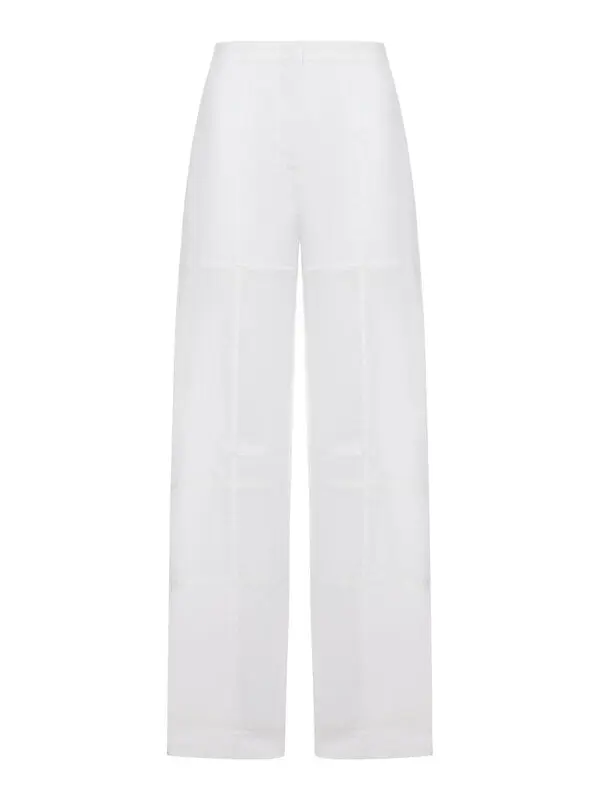 JIL SANDER Cotton Palazzo Trousers - Multicolor
