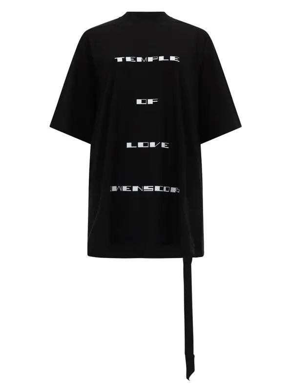 Rick Owens Jumbo T-shirt With Graphic Print - Black