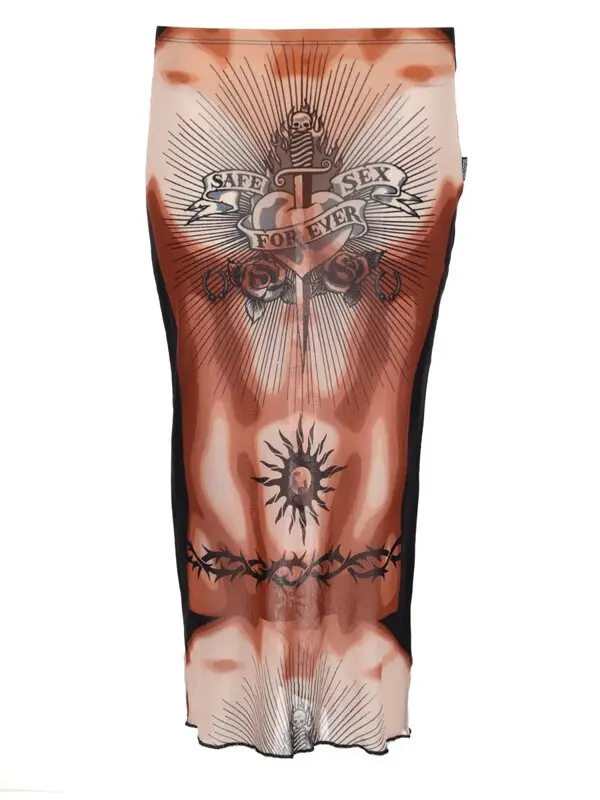 JEAN PAUL GAULTIER Printed Midi Skirt - Multicolor