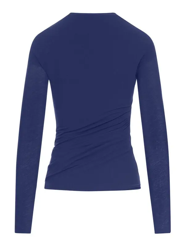 JIL SANDER Long Sleeve Sheer Knit Top - Multicolor