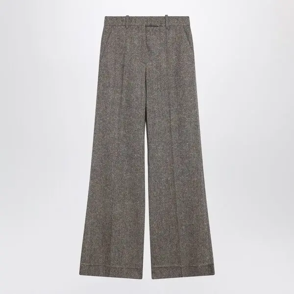 Valentino Garavani Patterned Wool Palazzo Trousers