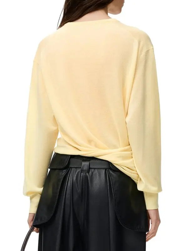 Loewe Draped Merino Wool V-neck Sweater - Multicolor