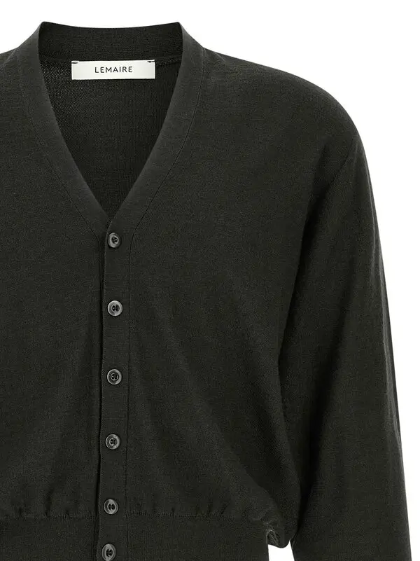 LEMAIRE Twisted Wool Blend V-neck Cardigan