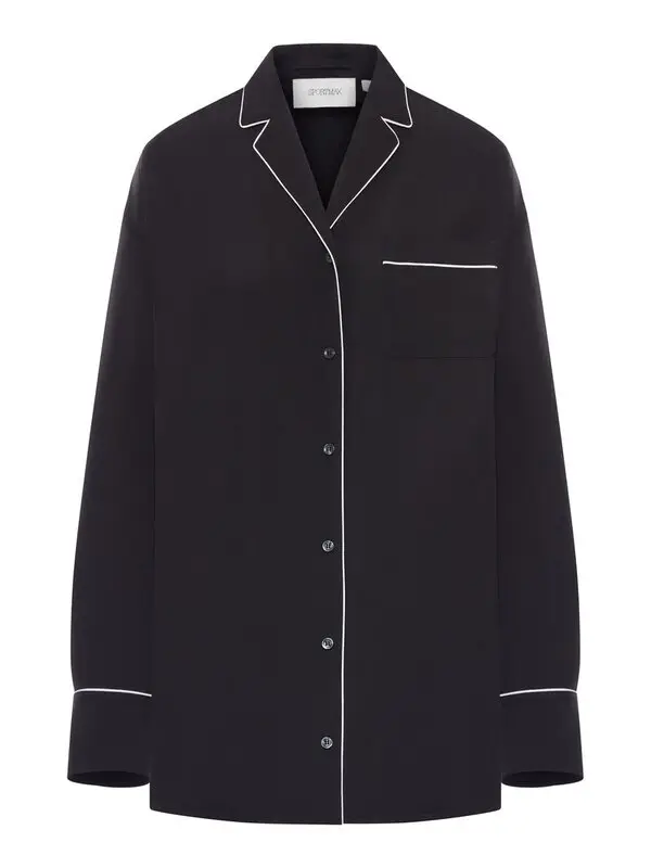 Sportmax Washed Satin Overshirt - Black