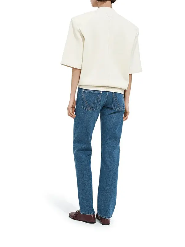 Bottega Veneta Straight Leg Jeans In Medium Indigo Wash