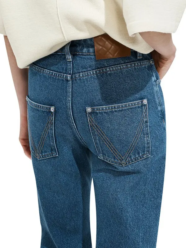 Bottega Veneta Straight Leg Jeans In Medium Indigo Wash