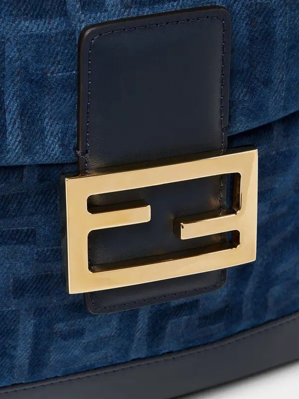 Fendi Denim Flocked Ff Detail Backpack
