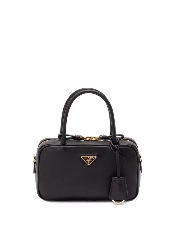 Prada Calf Leather Satchel Bag With Gold Tone Hardware - Multicolor