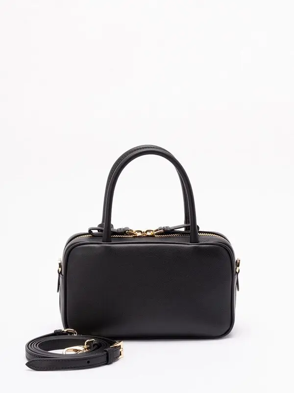 Prada Calf Leather Satchel Bag With Gold Tone Hardware - Multicolor