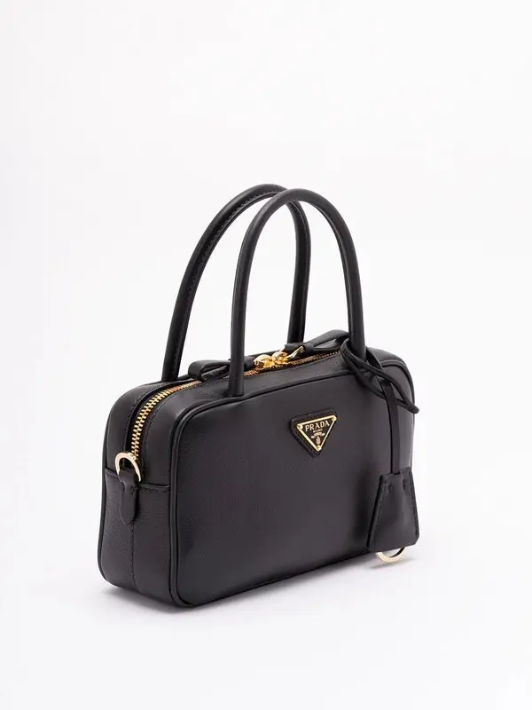 Prada Calf Leather Satchel Bag With Gold Tone Hardware - Multicolor