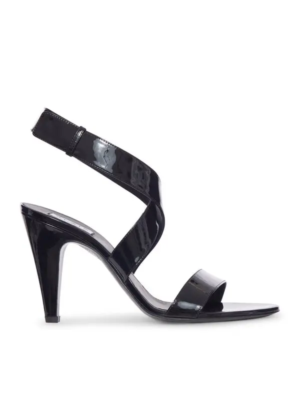 Alaïa Cone Heel Sandals In Patent Calfskin - Black