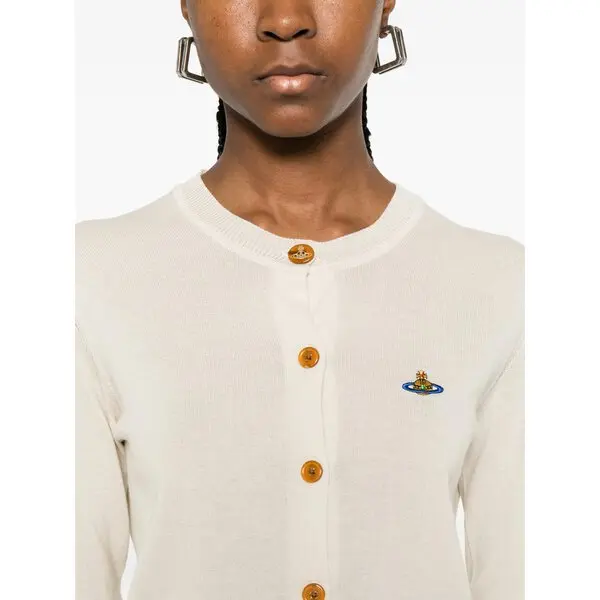 VIVIENNE WESTWOOD Organic Cotton Cardigan With Logo Appliqu