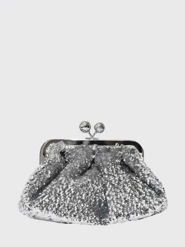 Max Mara Sequined Clutch - Silver