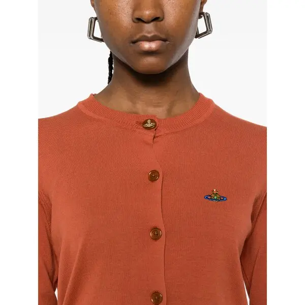 VIVIENNE WESTWOOD Organic Cotton Embroidered Logo Cardigan