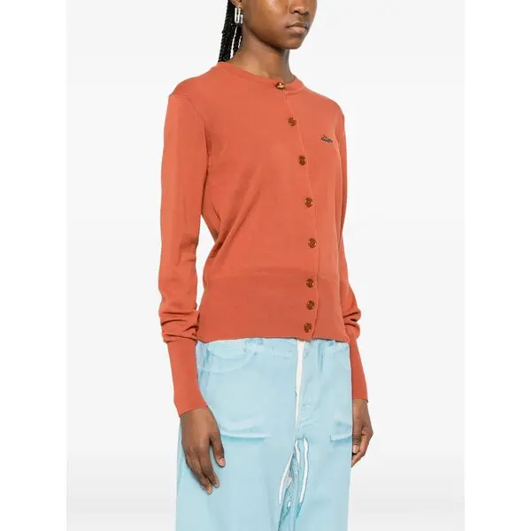 VIVIENNE WESTWOOD Organic Cotton Embroidered Logo Cardigan