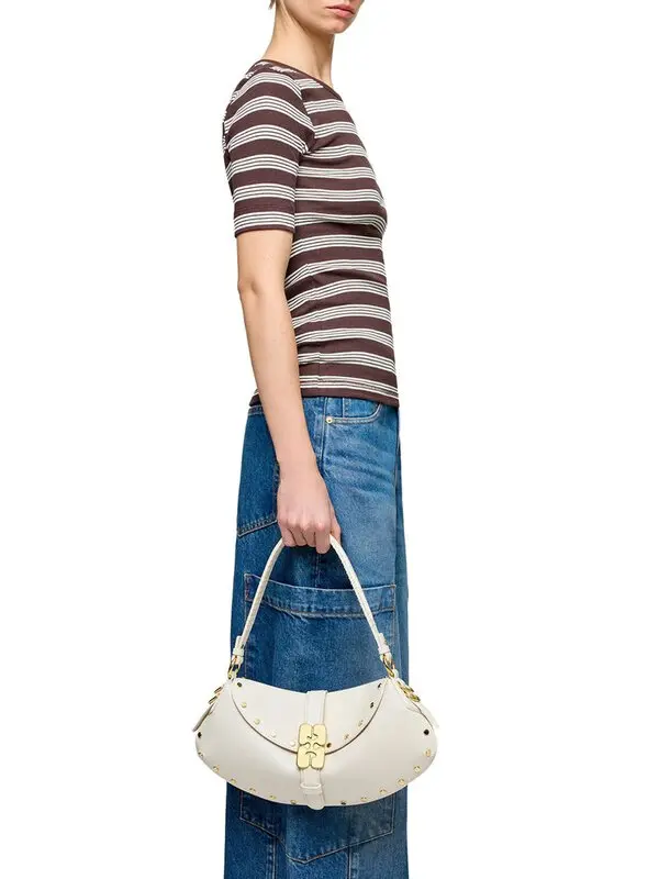 GANNI Studded Leather Shoulder Bag - Multicolor