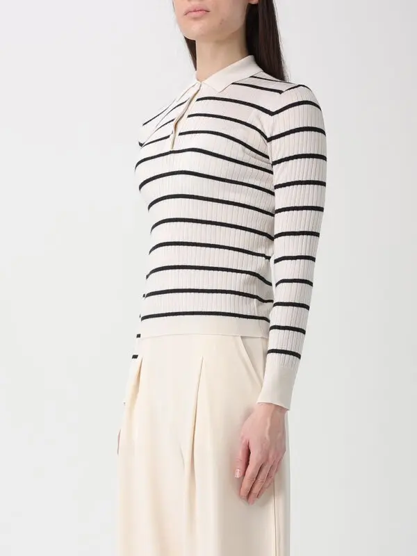 Max Mara Striped Cashmere Blend Polo Shirt - Blue