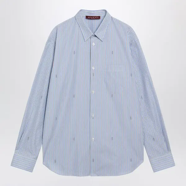 Gucci Light Striped Cotton Poplin Shirt