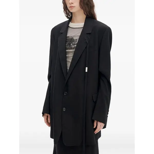 ANN DEMEULEMEESTER Button-fastening Blazer With String Embellishments