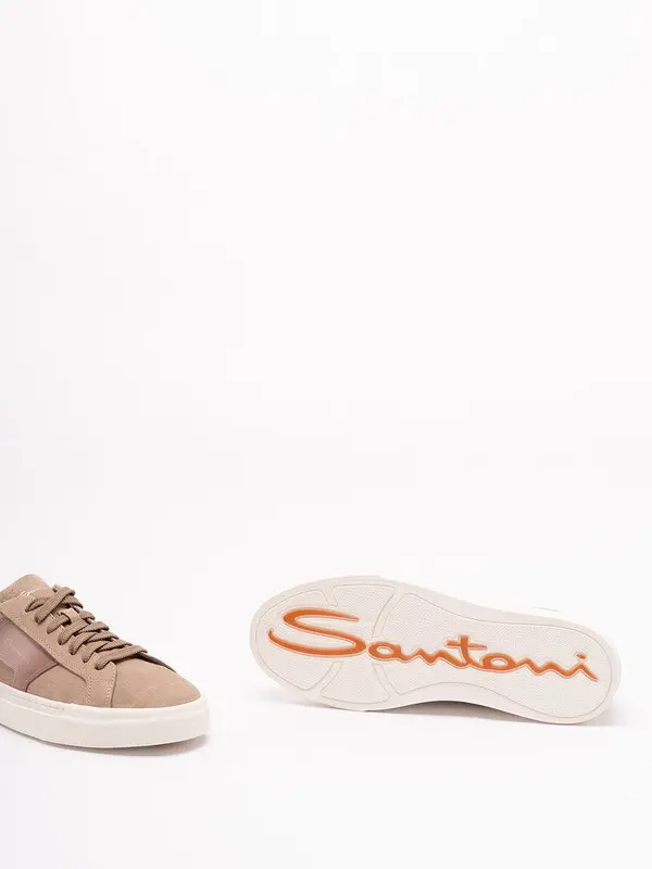Santoni Calf Leather Lace-up Sneakers - Multicolor