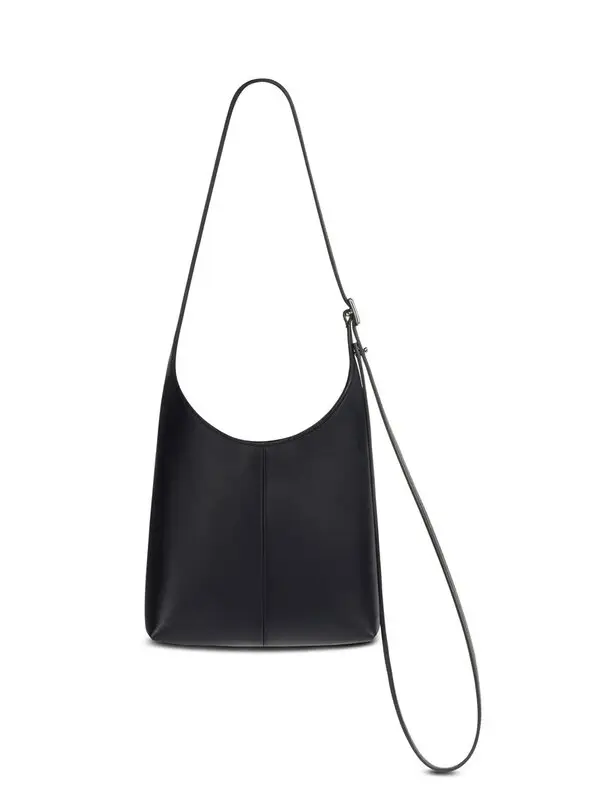 COURREGES Small Leather Tote Bag - Black