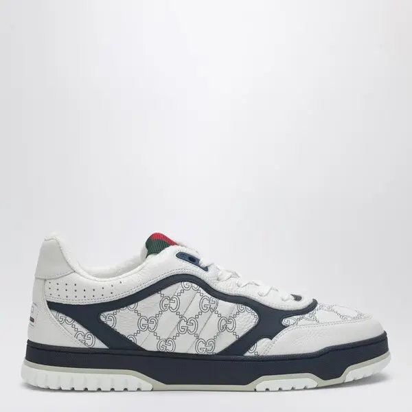 Gucci Re-web And Blue Suede Trimmed Gg Nylon Sneakers