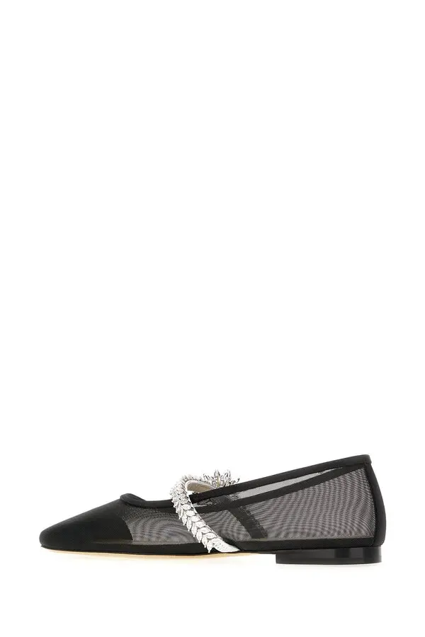 Mach & Mach Embellished Mesh Ballet Flats