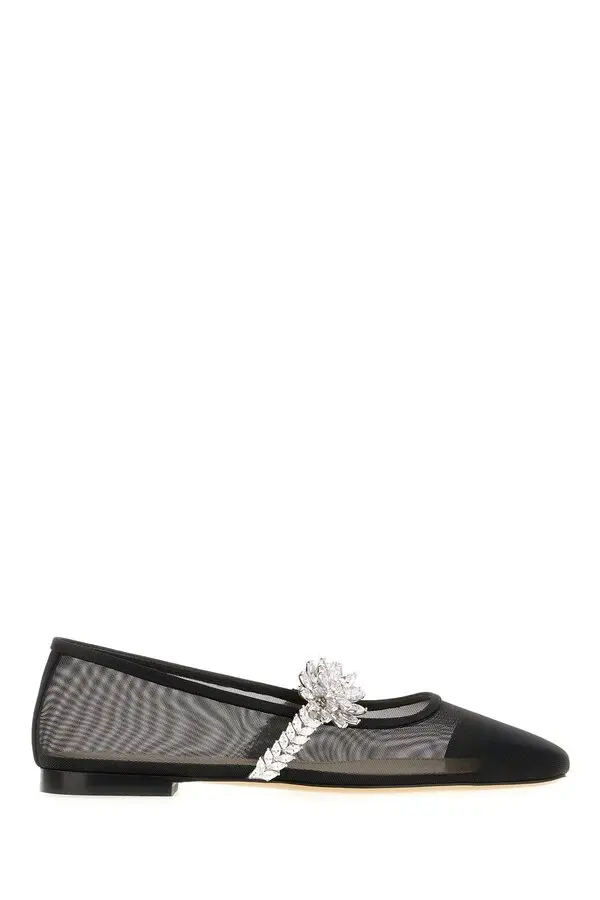 Mach & Mach Embellished Mesh Ballet Flats - Multicolor