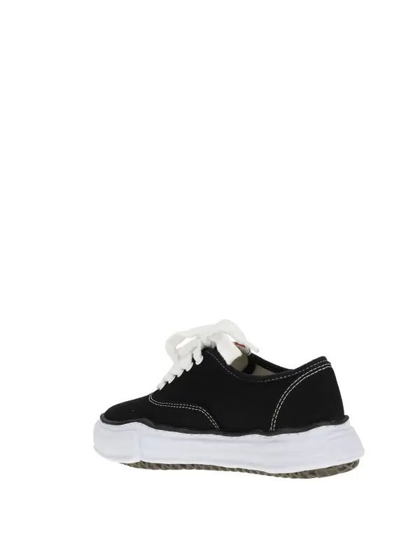 Mihara Yasuhiro Cotton Sneakers With Lace-up Closure And Contrast Stitching - Black