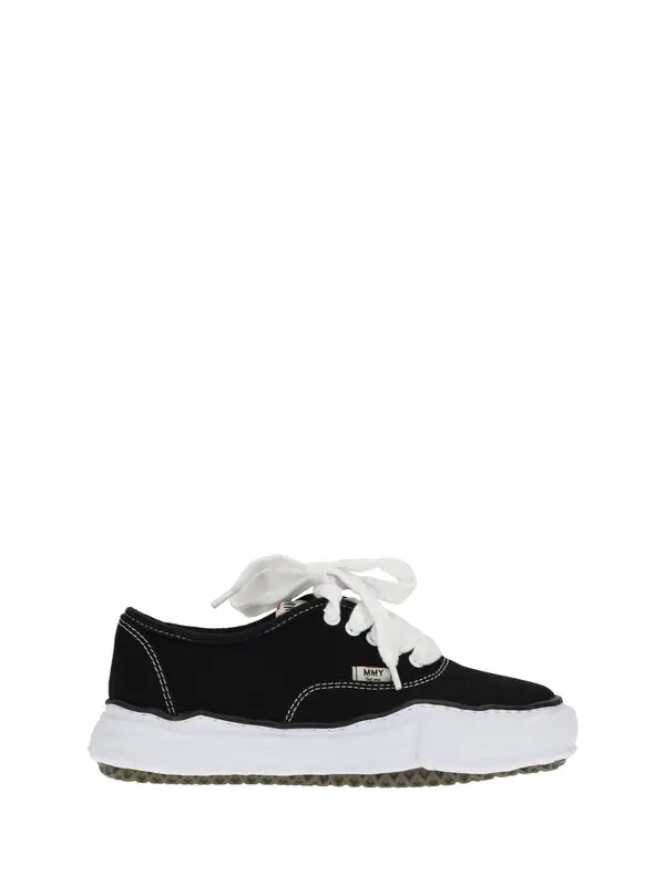 Mihara Yasuhiro Cotton Sneakers With Lace-up Closure And Contrast Stitching - Black