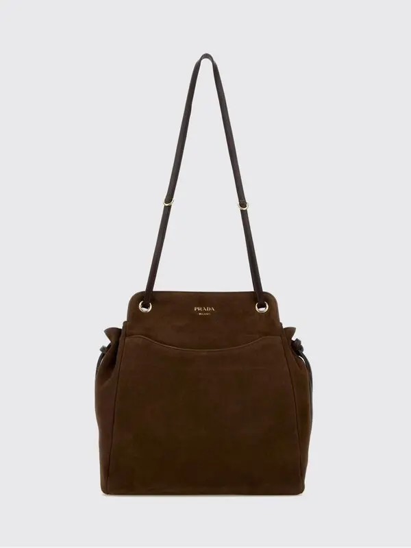 Prada Suede Tote Bag - Brown