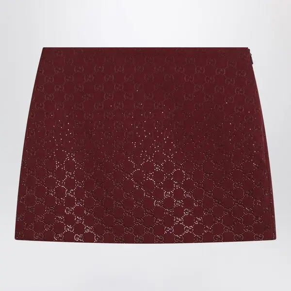 Gucci Gg-fabric Mini Skirt With Crystals