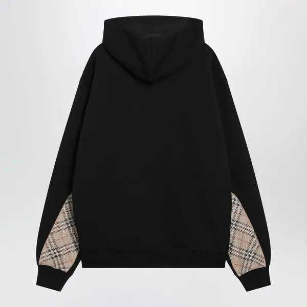 Burberry Cotton Sweatshirt With Check Pattern Inserts