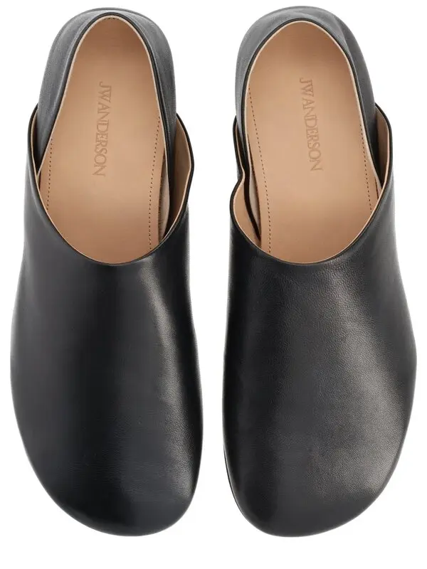 JW Anderson Leather Slipper Shoe - Black