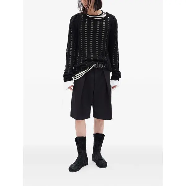 ANN DEMEULEMEESTER Tailored Pleated Cotton Shorts