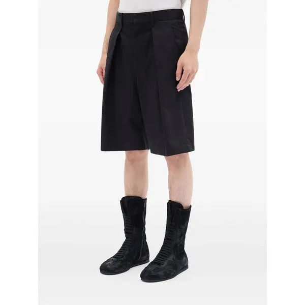 ANN DEMEULEMEESTER Tailored Pleated Cotton Shorts