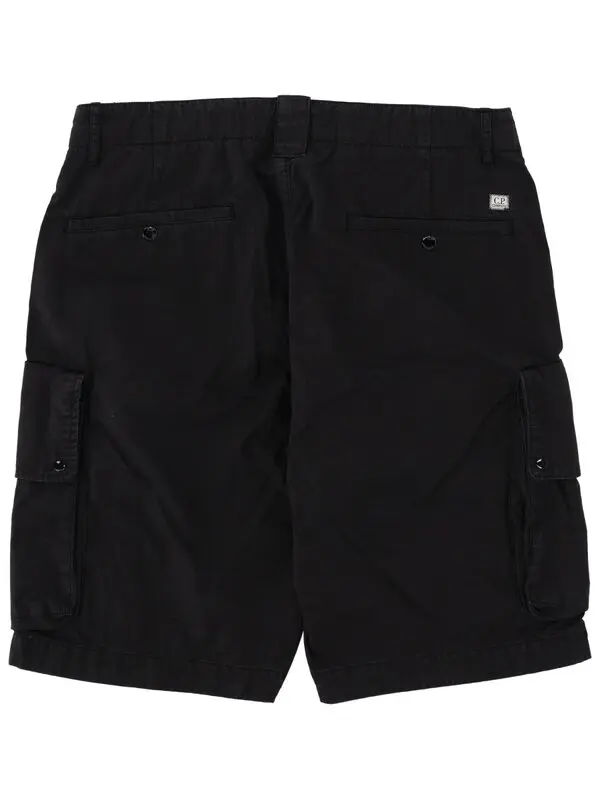 C.P. COMPANY Cargo Shorts With Logo Patch - Black
