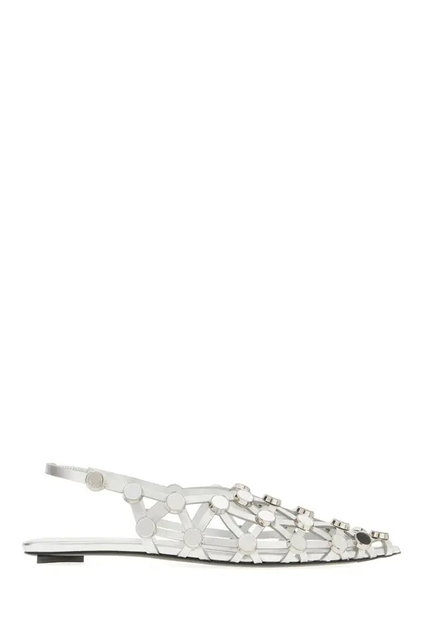 Attico Embellished Slingback Flats - Multicolor