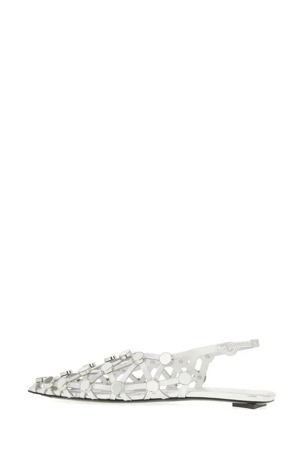 Attico Embellished Slingback Flats - Multicolor