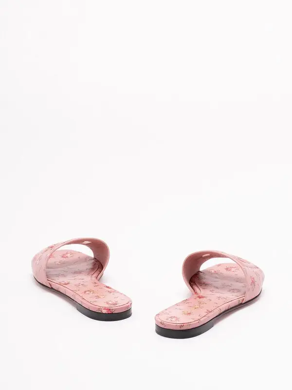 Dolce & Gabbana Floral Print Calf Leather Slides - Multicolor