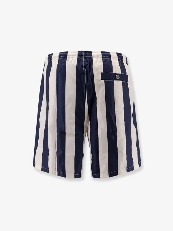 Ami Nylon Swim Shorts With Striped Pattern