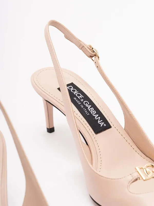 Dolce & Gabbana Silk-effect Nappa Leather Slingbacks - Multicolor