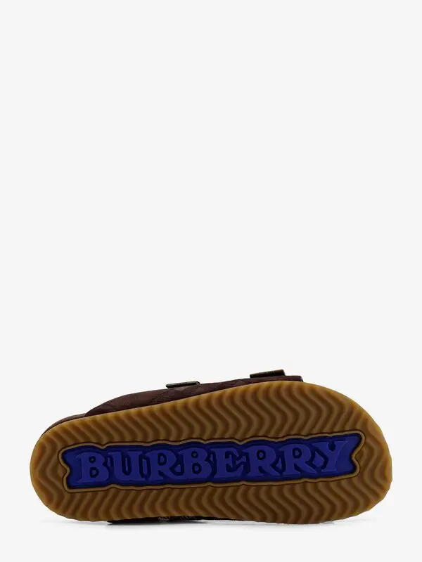 Burberry Suede And Synthetic Fabric Double Strap Sandals - Multicolor