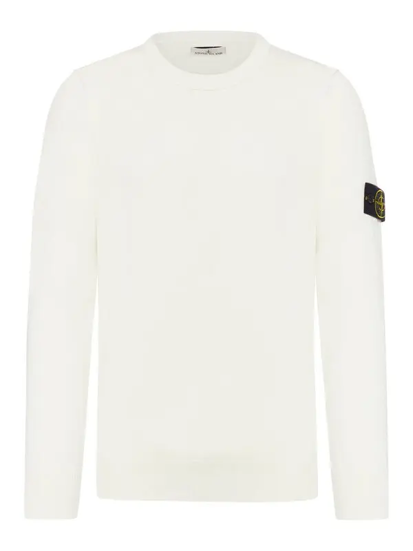 Stone Island Crew Neck Sweater With Badge - Multicolor