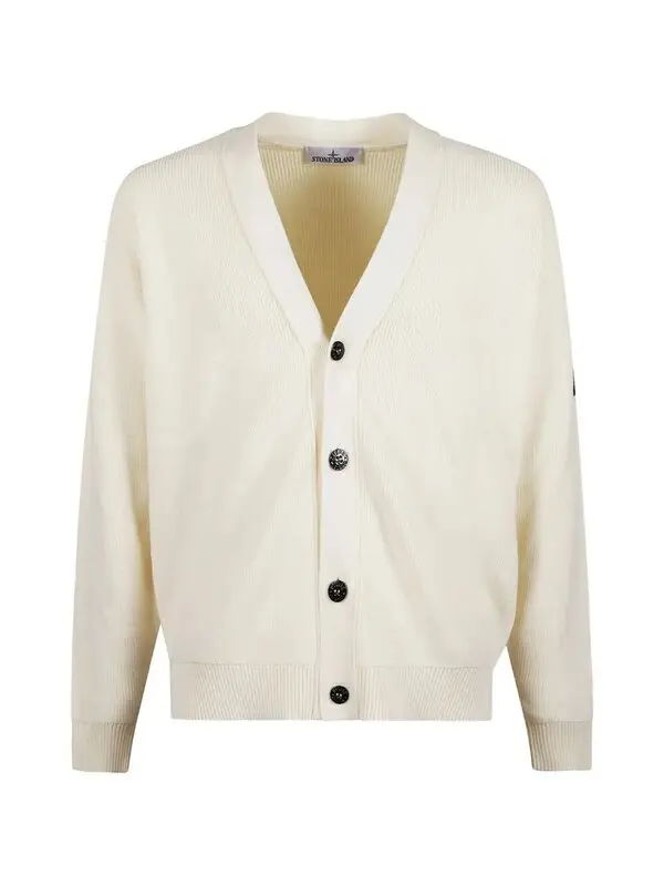 Stone Island Ribbed Soft Organic Cotton Cardigan