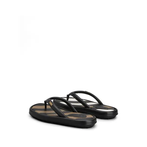 TOD'S Leather Flip-flops With Logo Detail