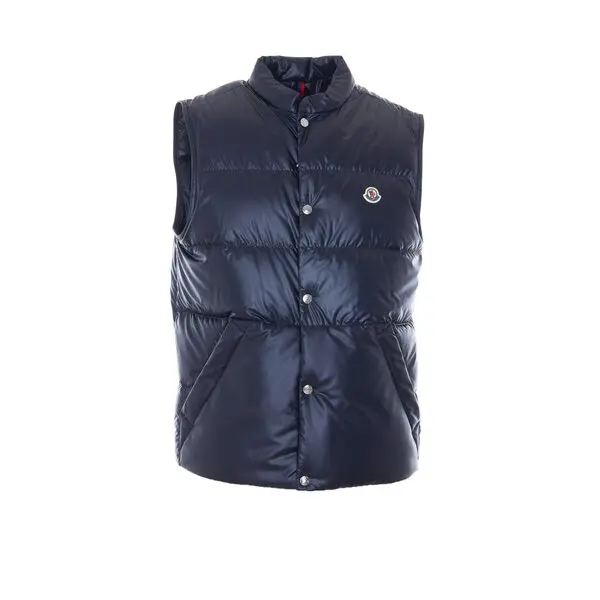 Moncler Padded Vest With Turtleneck - Blue